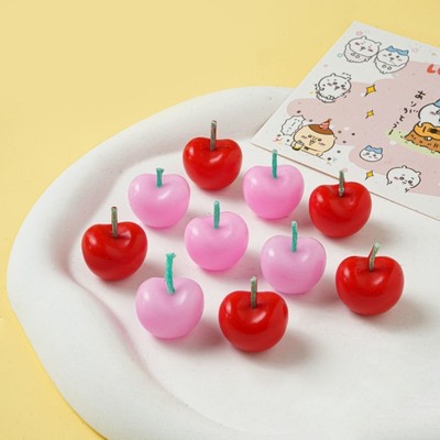 樱桃蛋糕蜡烛in生日蛋糕装饰车厘子造型插件摆件仿真樱桃摆件派对