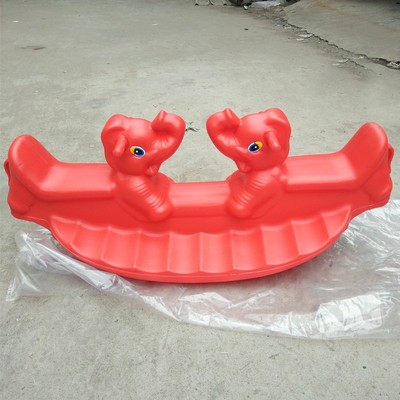 儿童双人塑料摇马幼儿园双人木马玩具室内外双人摇马跷跷板玩具