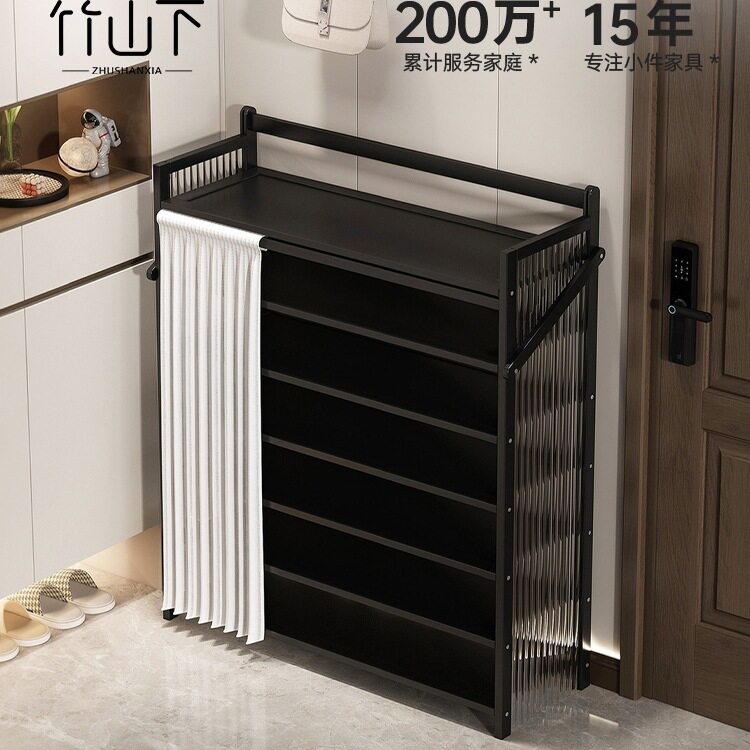 折叠鞋架子一拉就用室内好看多层免安装家用门口出租房用防尘鞋柜