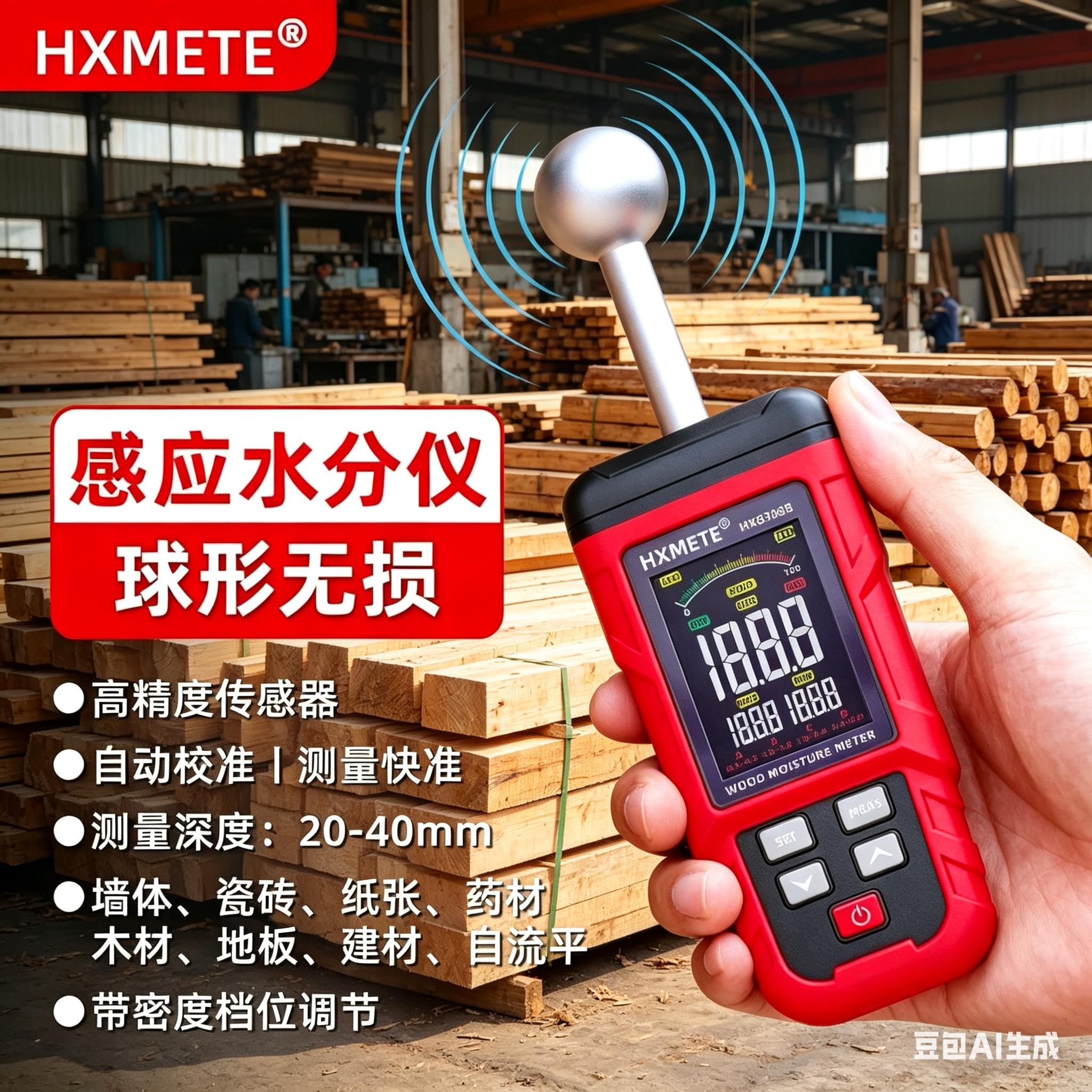 球状感应式水分仪木材水份测试仪瓷砖漏水点墙体纸壳子湿度检测仪