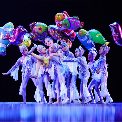 小荷风采我和鱼儿说说话儿童演出表演服动物唧唧悦跃欢歌舞台蹈服