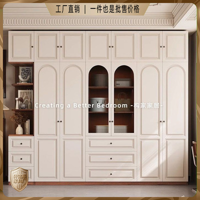 法式复古成品衣柜家用卧室中古风经济型新款欧式小户型衣橱梳妆台