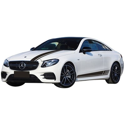 适用于奔驰E53车贴拉花E63S E260E300改装饰车身机盖侧裙彩条贴纸