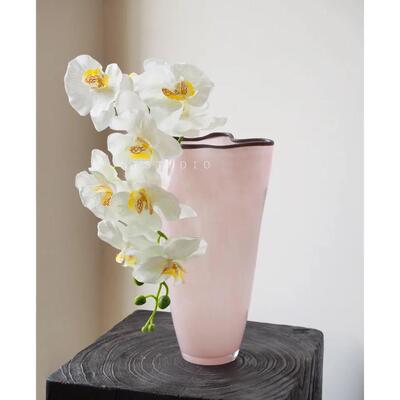 NTSTUDIO|中古四叶草手工琉璃花瓶新中式客厅卧室水养花器摆件