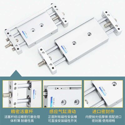 STMS双杆双轴滑台气缸STMB10 16 20 25*25/50/75/100/200可调行程