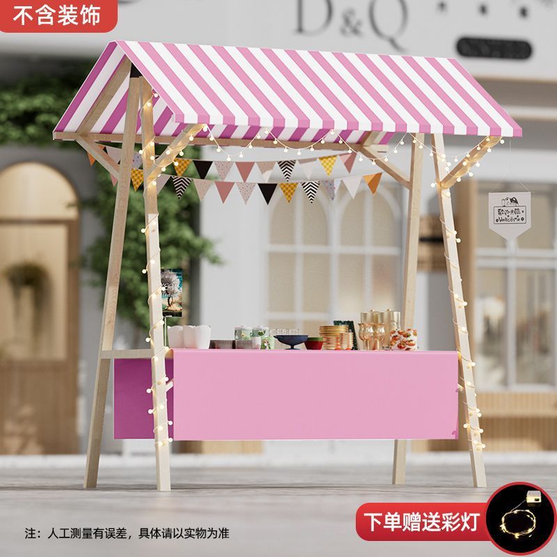 夜市户外集市摊位架美食摆摊折叠促销活动移动展示架实木花车
