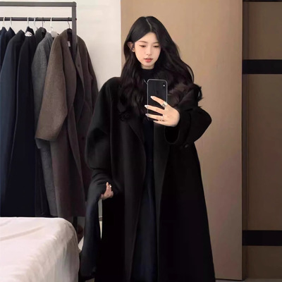 呢子大衣女2024秋冬新款韩系高级感超好看赫本风气质加厚毛呢外套
