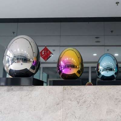 不锈钢彩色蛋形摆件不锈钢蛋艺术摆件