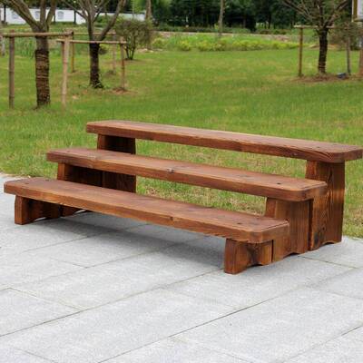 质拆装式花几木单层碳化木花架户GIZ外木阶梯单层花几松原风田tω