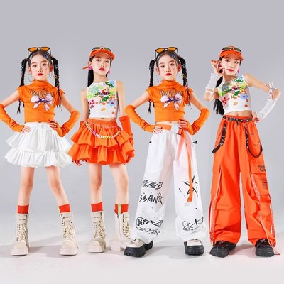 速发孩多巴胺爵士秀演服出少儿服装hiphop套装街舞服装团走舞潮装