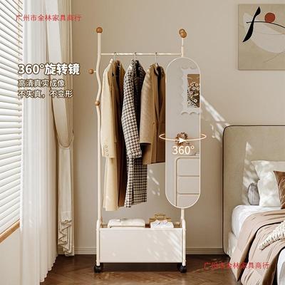 卧室移挂衣架NLD带旋转镜子落地家架用入一户门玄关可动衣帽体全