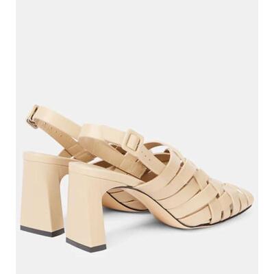 Souliers Martinez 女士 凉鞋 Leona 80 皮质露跟浅口鞋