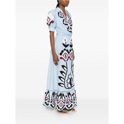 FARM Rio 女士 连衣裙 VESTIDO MC BORDADO NEGRO GRANATE 天蓝色