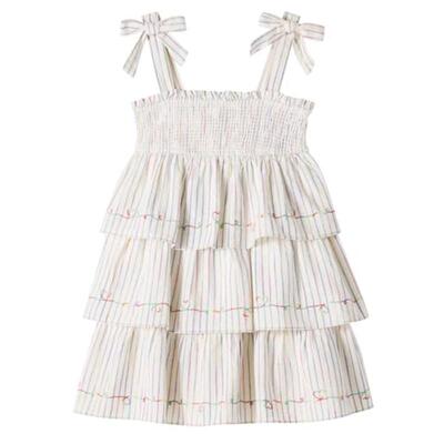 Zimmermann 兹默曼 女童 连衣裙 Rhiannon 抽褶条纹棉质童装