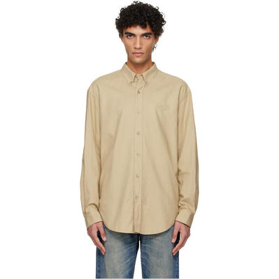 Balmain 巴尔曼 男士 衬衫 驼色 Oxford Cotton Reg