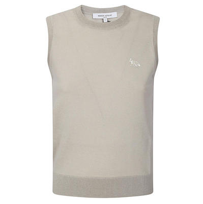 Maison Kitsuné 女士 SS26 马甲 婴儿狐狸精美美利奴羊毛上衣
