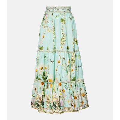 Camilla and Marc 女士 超长裙 花朵层叠亚麻长款半身裙