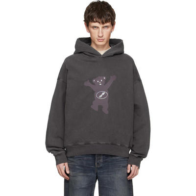 We11Done 男士 卫衣 棕色 New Teddy Logo Pigment 连帽衫