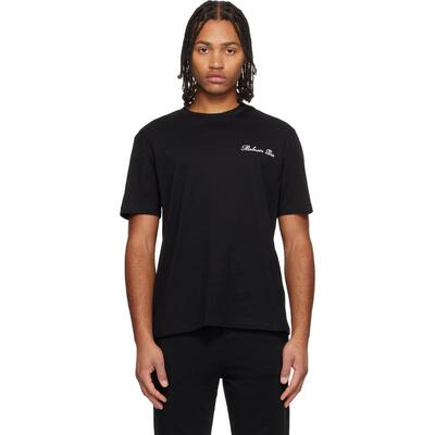 Balmain 巴尔曼 男士 T恤 黑色 Embroidered Balmain Signature