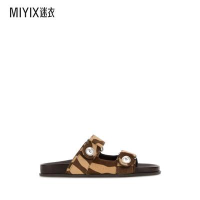 【秋冬新品】Jimmy Choo 女款Fayence 印花小牛毛便鞋 迷衣时尚