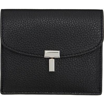 TOTEME 女士 卡包 黑色 T-Lock Grained-Leather 卡包