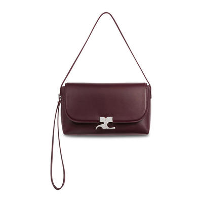 Courrèges 古未界 女士 FW26 单肩包 ICOTYPE 皮革酒红色肩包