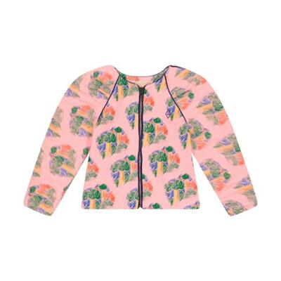 The Animals Observatory 女童 夹克 puff-sleeves 虎纹棉质童装