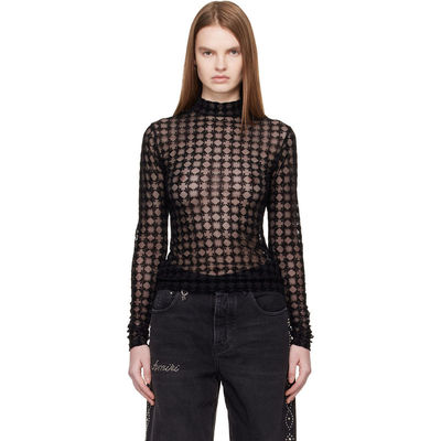 Amiri 埃米尔 女士 T恤 黑色 MA Quad Flocked