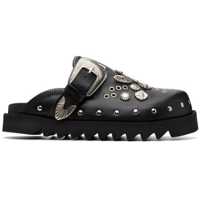 Toga 男士 穆勒鞋 黑色 Eyelet Metal Sabot
