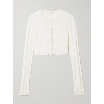 Adam Lippes 女士 春夏新品 开衫 Glynis 短款罗纹真丝针织开衫