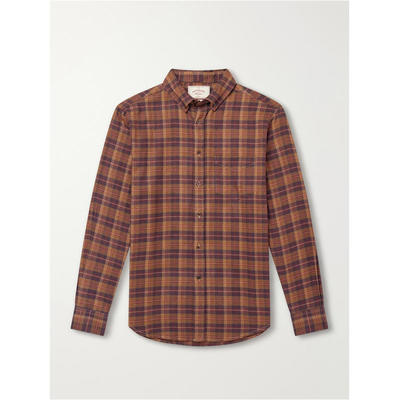PORTUGUESE FLANNEL 男士 SS27 衬衫 Trigo 格纹磨毛棉质斜纹布