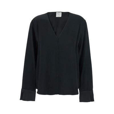 Forte Forte 女士 FW24 毛衣 黑色V领醋纤混纺女士毛衣