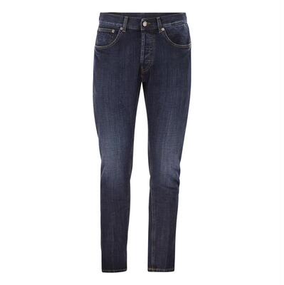 DONDUP 男士 SS26 牛仔长裤 DIAN - USED 棉质蓝色水洗牛仔裤