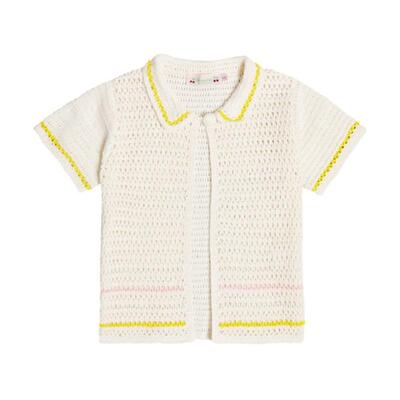 Bonpoint 女童 开衫 Claro 洞洞针织棉质针织童装