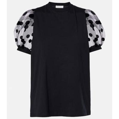 Nina Ricci 女士 T恤 波尔卡圆点薄纱针织T恤