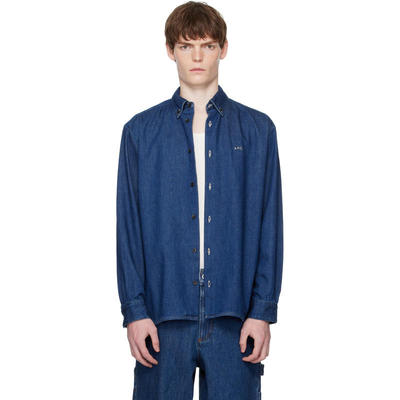 A.P.C. 男士 衬衫 蓝色 Mathias 牛仔