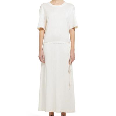 Lemaire 勒梅尔 女士 SS25 中长连衣裙 系腰带罗纹连衣裙