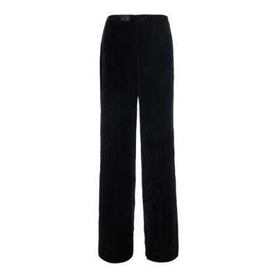 Parosh 女士 FW26 长裤 closure 黑色宽松款侧边拉链天鹅绒(for)