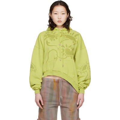 Collina Strada 女士 卫衣 绿色 Wave Hem 连帽衫