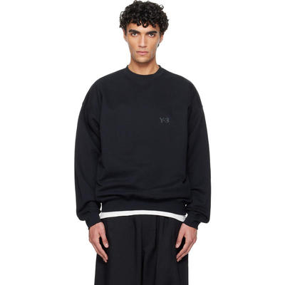 Y-3 男士 卫衣 黑色 Brushed Terry Crew 套头衫