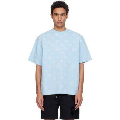 Casablanca 男士 T恤 蓝色 Applique Monogram Oversized