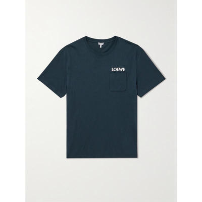 Loewe 男士 SS26 T恤 標誌刺繡圓領 T 卹