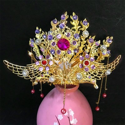 神像帽合金保色头饰头冠神像凤冠太奶凤冠观音帽女款菩萨装饰用品