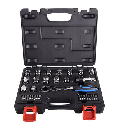 进口32pcs3/8 1/4 棘轮扳手组合套装 中空梅花 英制套筒 汽修工具