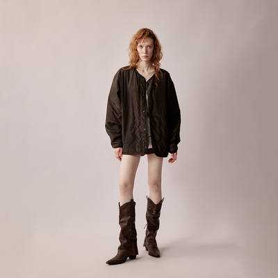 RURE廓形复古两面穿绗缝羽绒外套