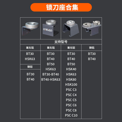 瑞格CNC数控加工中心锁刀座数控锁刀座刀柄锁刀BT30BT40BT50HSK63