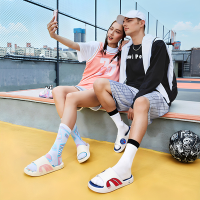 断勾环生态1.0笑脸联名超临界中底EVA橡胶缓震回弹运动一字拖鞋