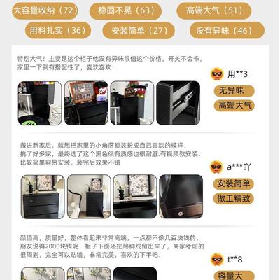 黑色斗柜储物抽屉柜DML室阳台床尾收纳柜用边柜置物柜家客厅卧柜