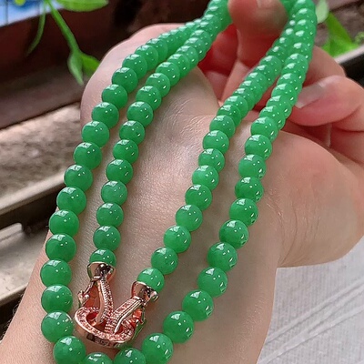 缅甸翡翠项链玉项链天然玉石A货