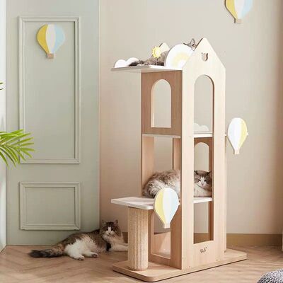 CatS猫爬架想去旅行系列热气球猫架实木猫窝猫树猫抓板剑麻柱包邮